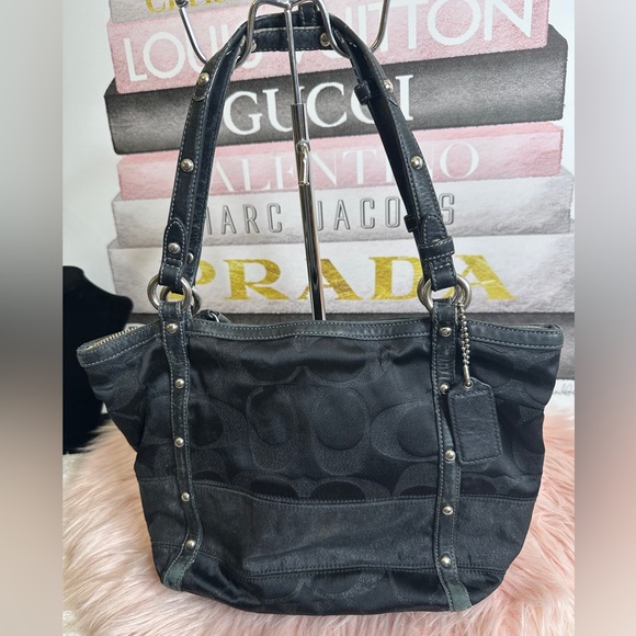 Coach | Bags | Coach Studded Purse Made From Classic Coach Cloth | Poshmark